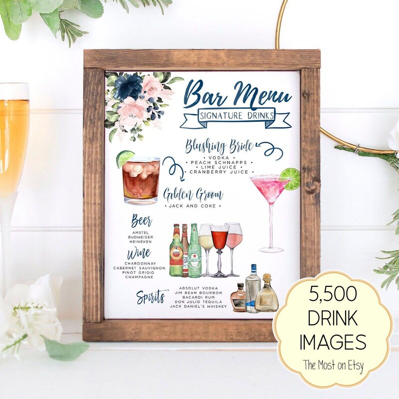 Pink Bar Menu Book - Etsy