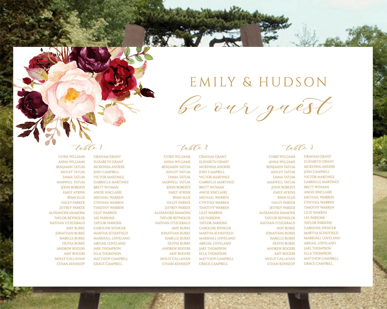 Printable Seating Chart Long Table Banquet Seating Chart - Etsy