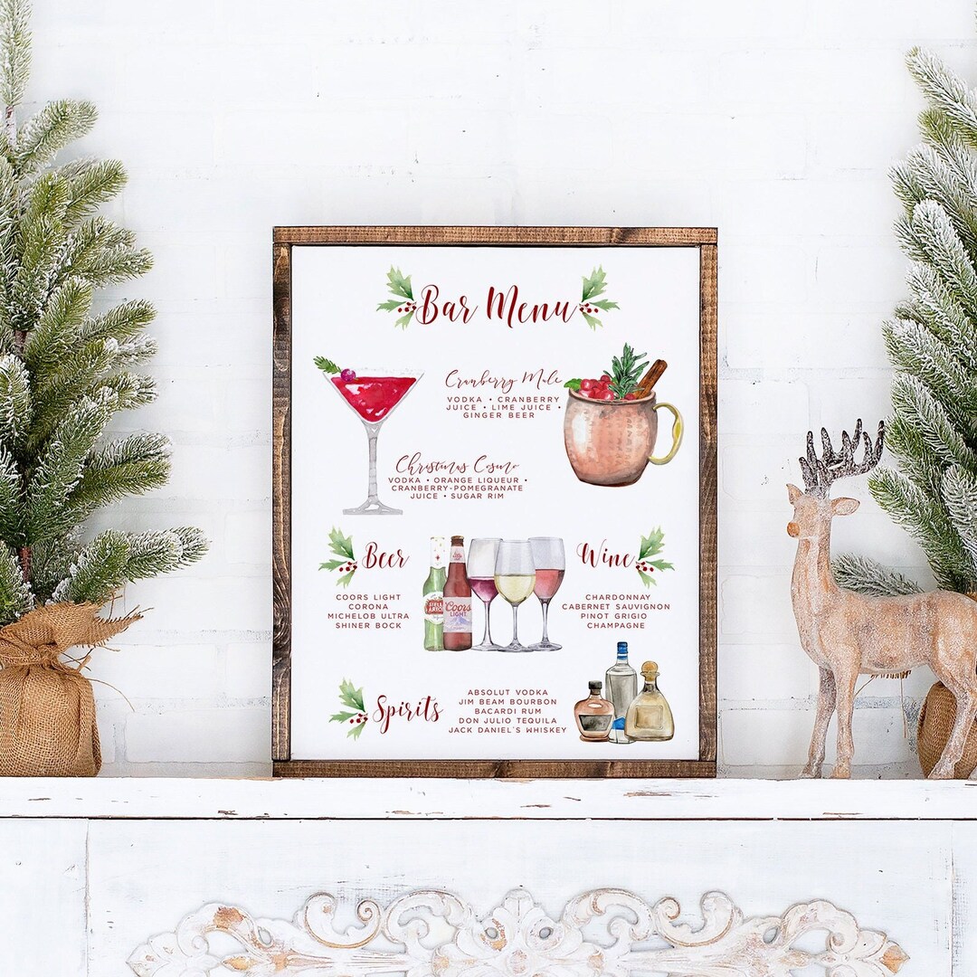 Design Your Own! 4,000 Drink Images + Garnishes, Christmas Bar Menu ...
