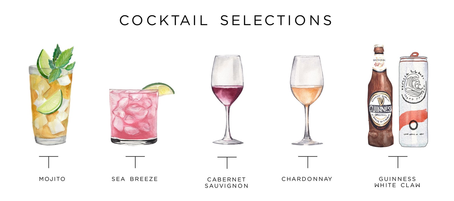 Bar Menu Card Template, Modern Editable Drink Menu Template, Minimalist ...