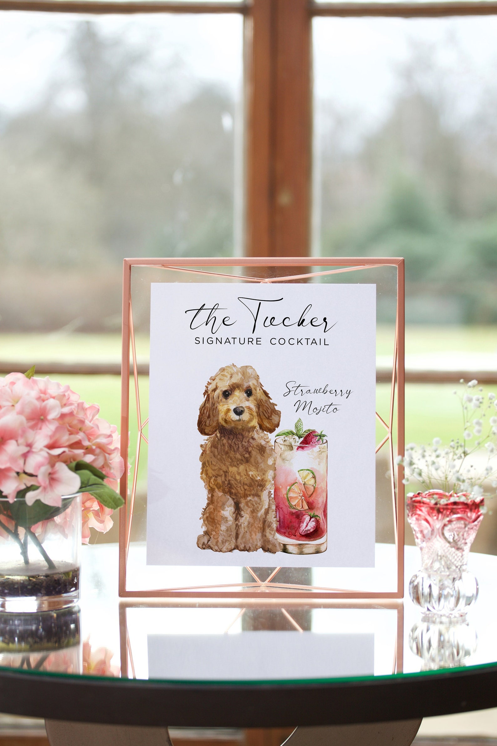 Signature Drink Sign With Pet Minimalist Pet Drink Sign - Etsy