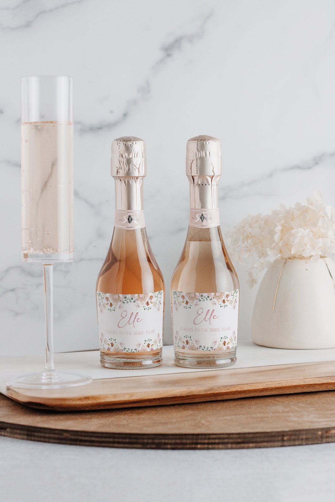 Wildflower Mini Champagne Label Template, Editable Mini Champagne ...