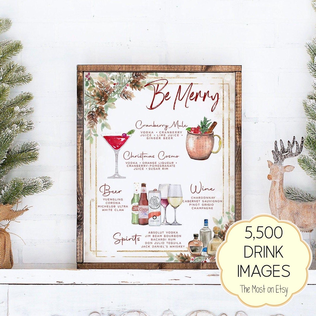 Christmas Signature Drinks Sign: Holiday Bar Menu (digital Download) - Etsy