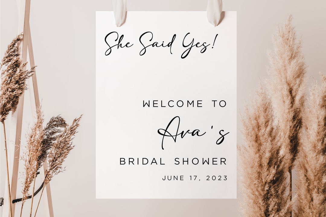Minimalist Bridal Shower Welcome Sign, Modern Shower Welcome Sign ...