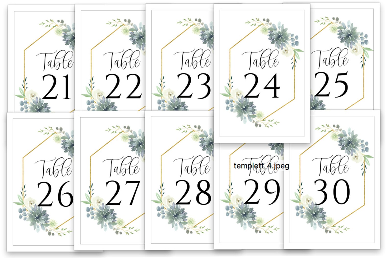 Printable Table Numbers and Reserve Signs Template Dusty Blue - Etsy