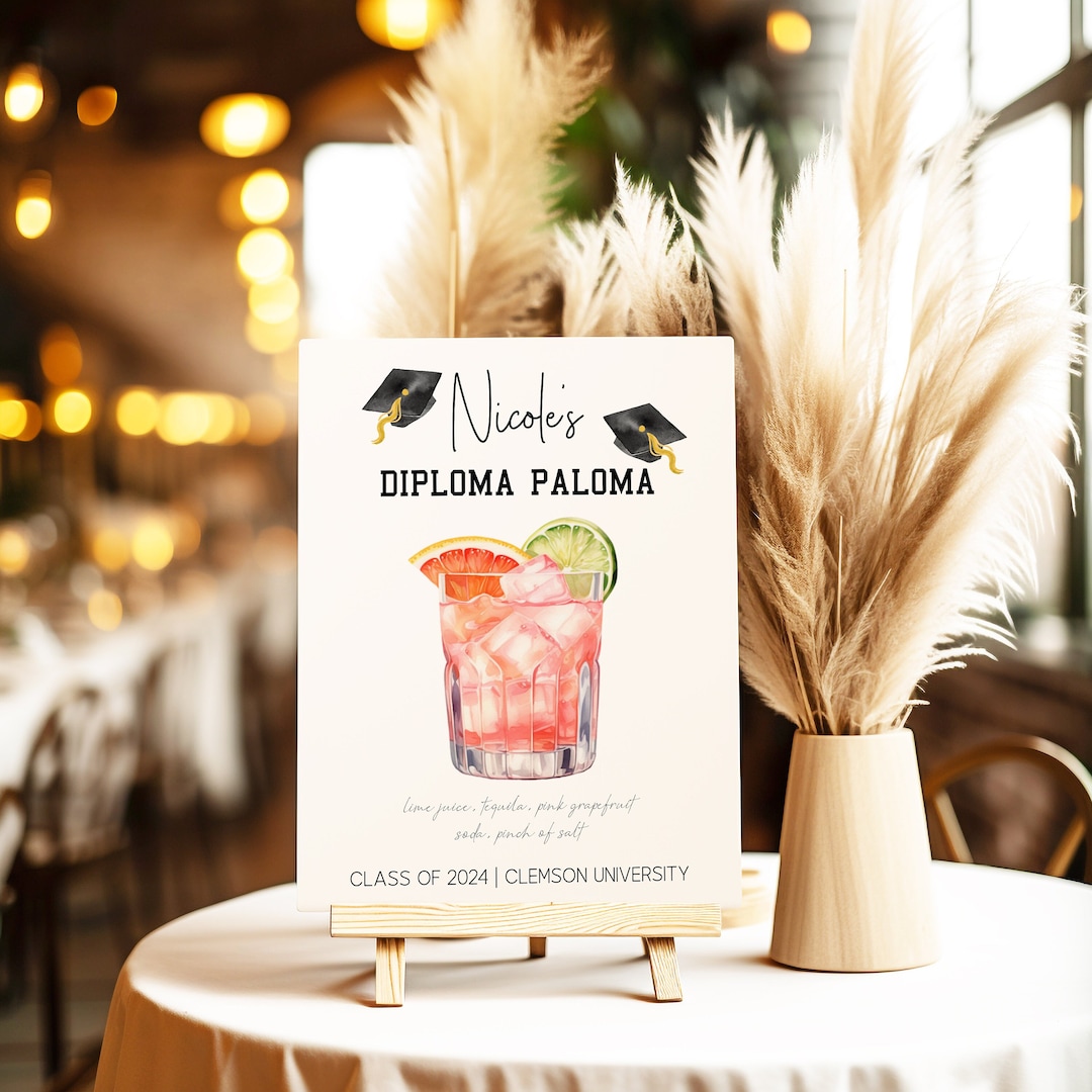 Graduation Party Cocktail Sign Templates, Editable Signature Drink ...