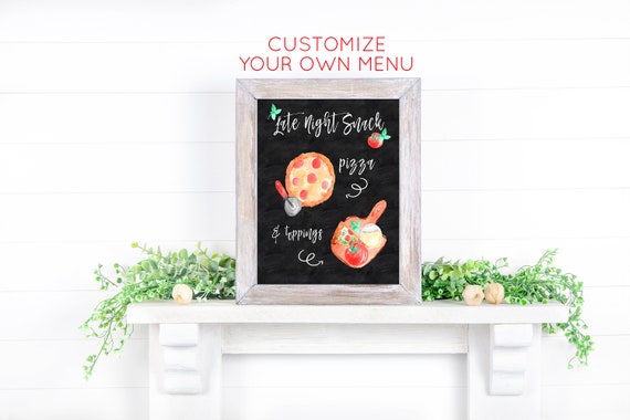 Customize Your Own Wedding Late Night Snack Sign Menu, 75+ Snack ...