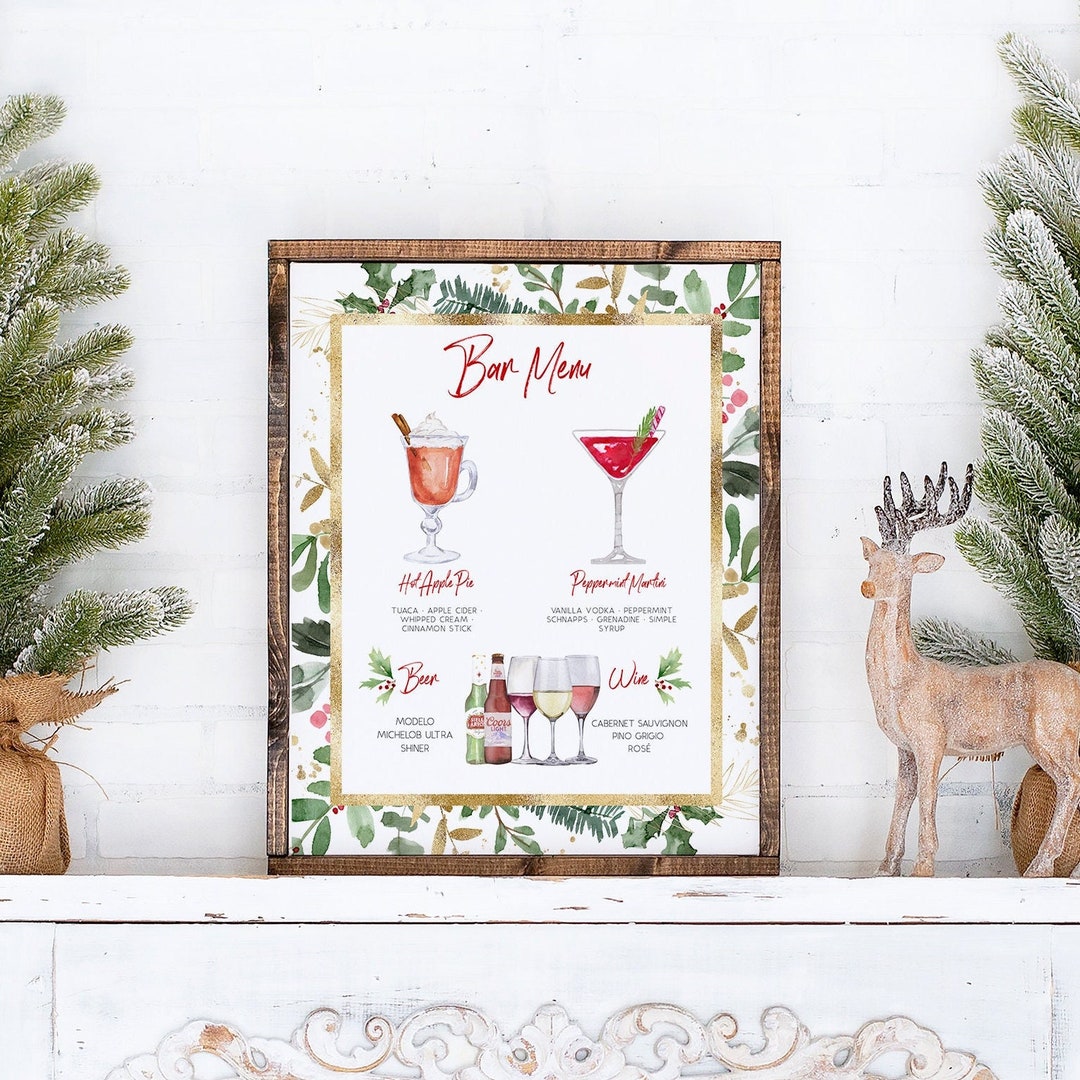 Christmas Bar Menu Template, Design Your Own! 4,000+ Drink Images ...