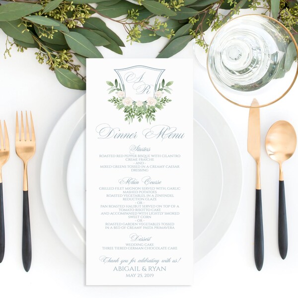 Monogram Menu - Etsy