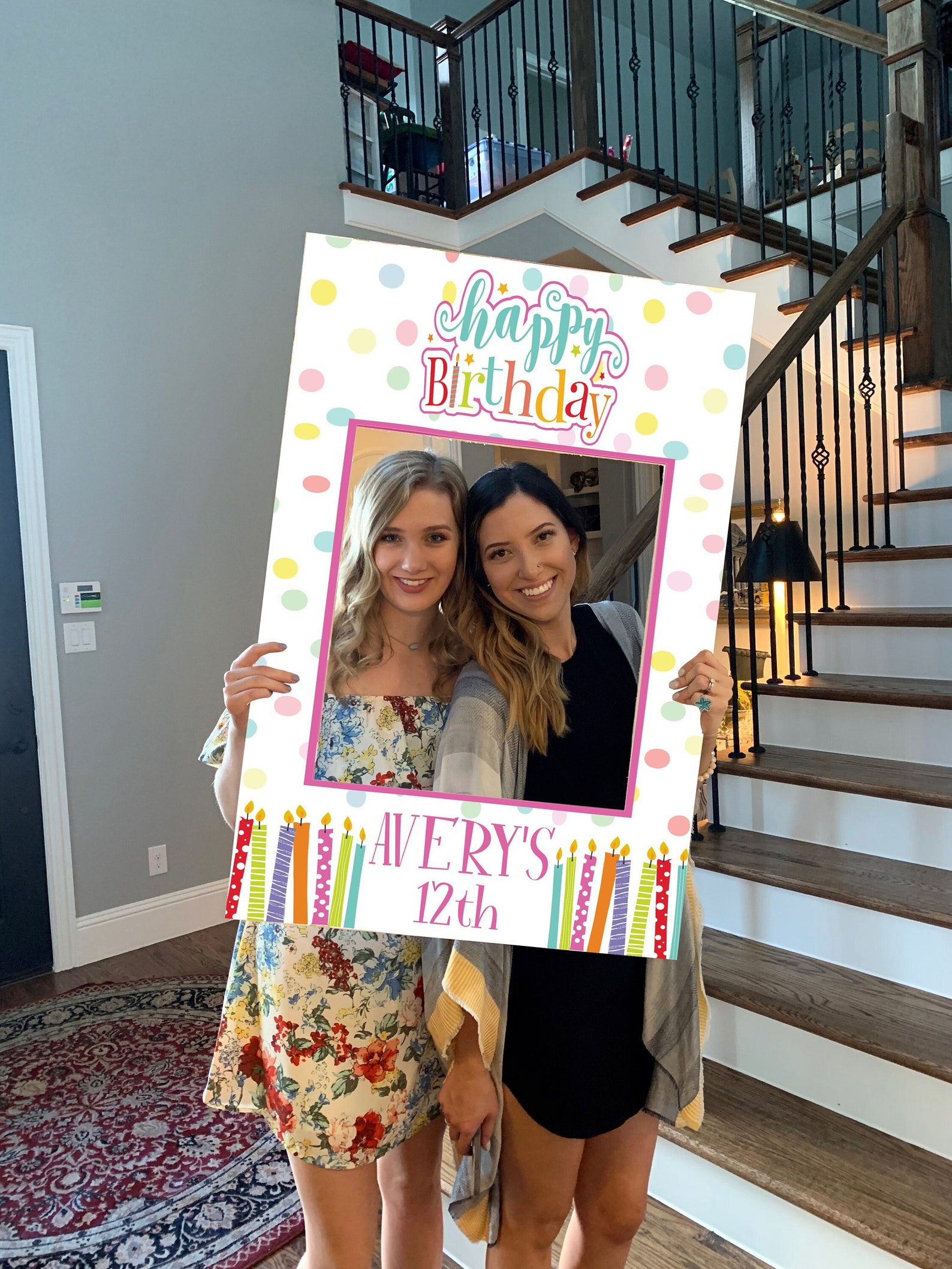 Birthday Photo Prop Frame Template Editable Happy Birthday - Etsy