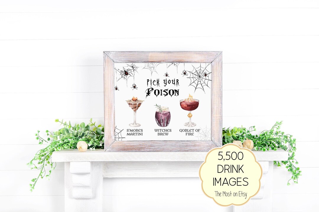 Halloween Bar Menu Sign: Signature Cocktails Template (digital Download ...