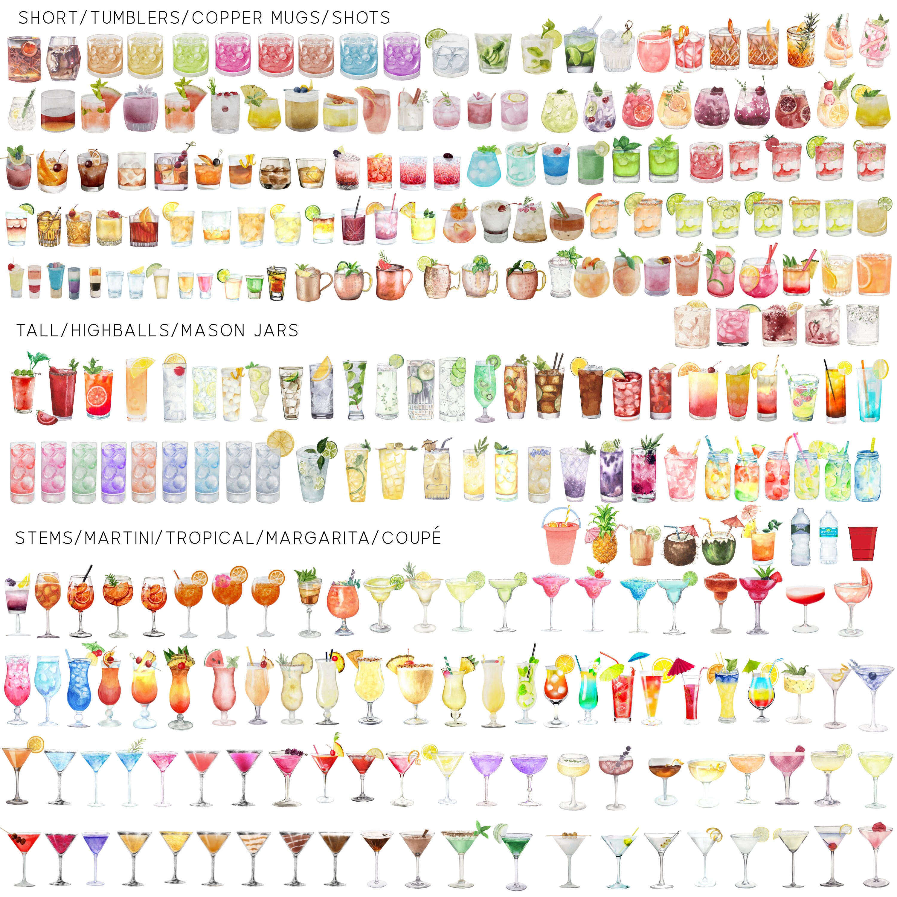 Cocktail Recipe Cards Template Editable Drink Recipe Card - Etsy UK