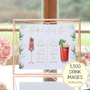 Bubbly and Bloody Bar Sign, Bloody and Bubbly Bar Sign, Mimosa Bar ...