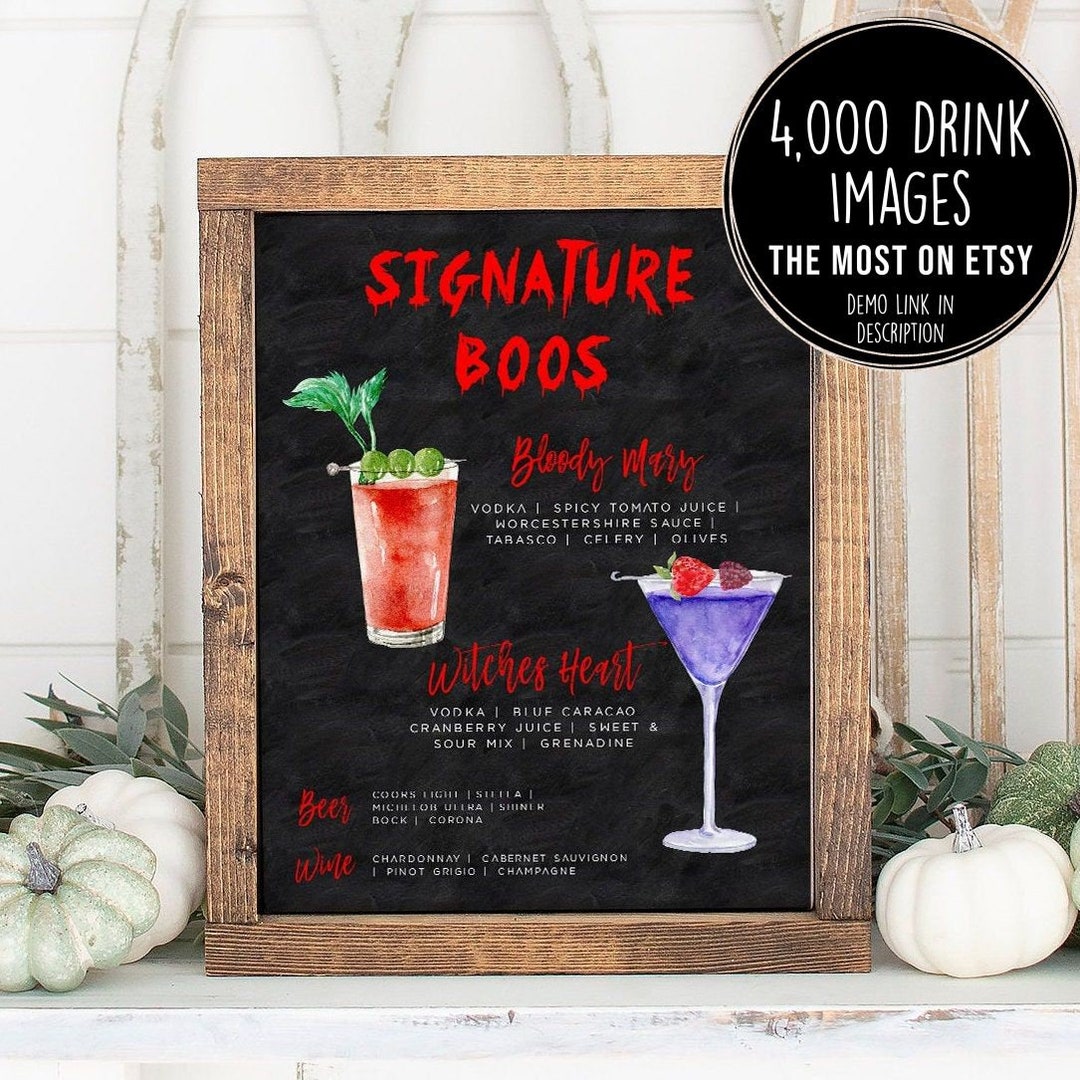 Halloween Signature Drinks Sign Halloween Signature Cocktails - Etsy