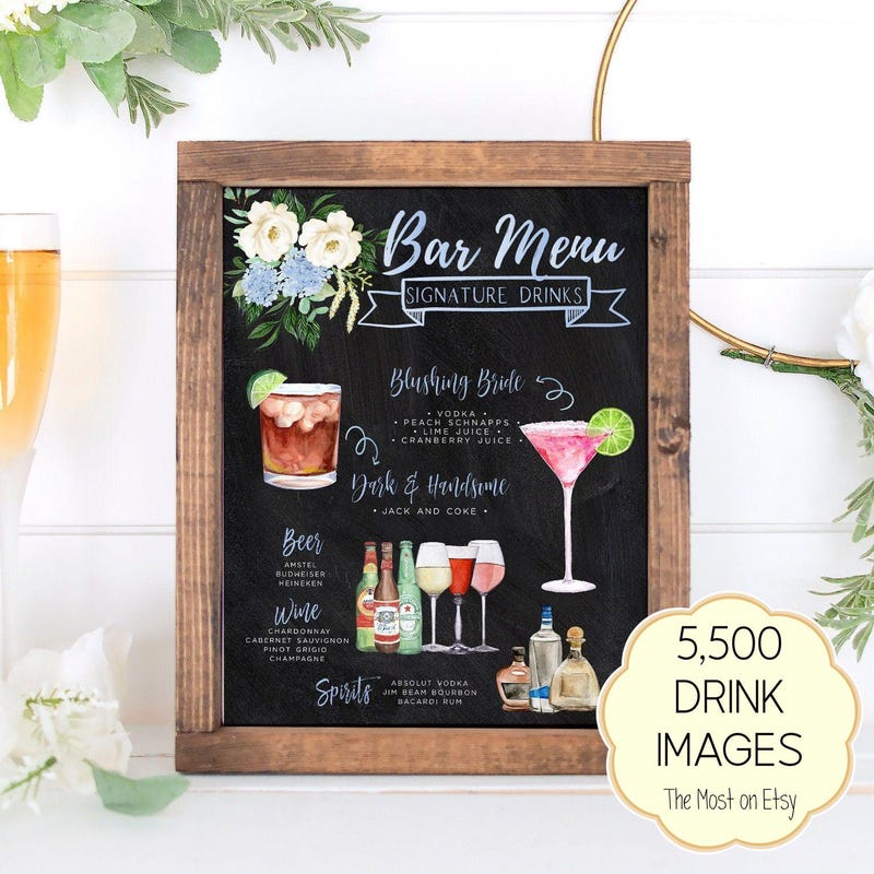 Chalkboard Bar Menu - Etsy