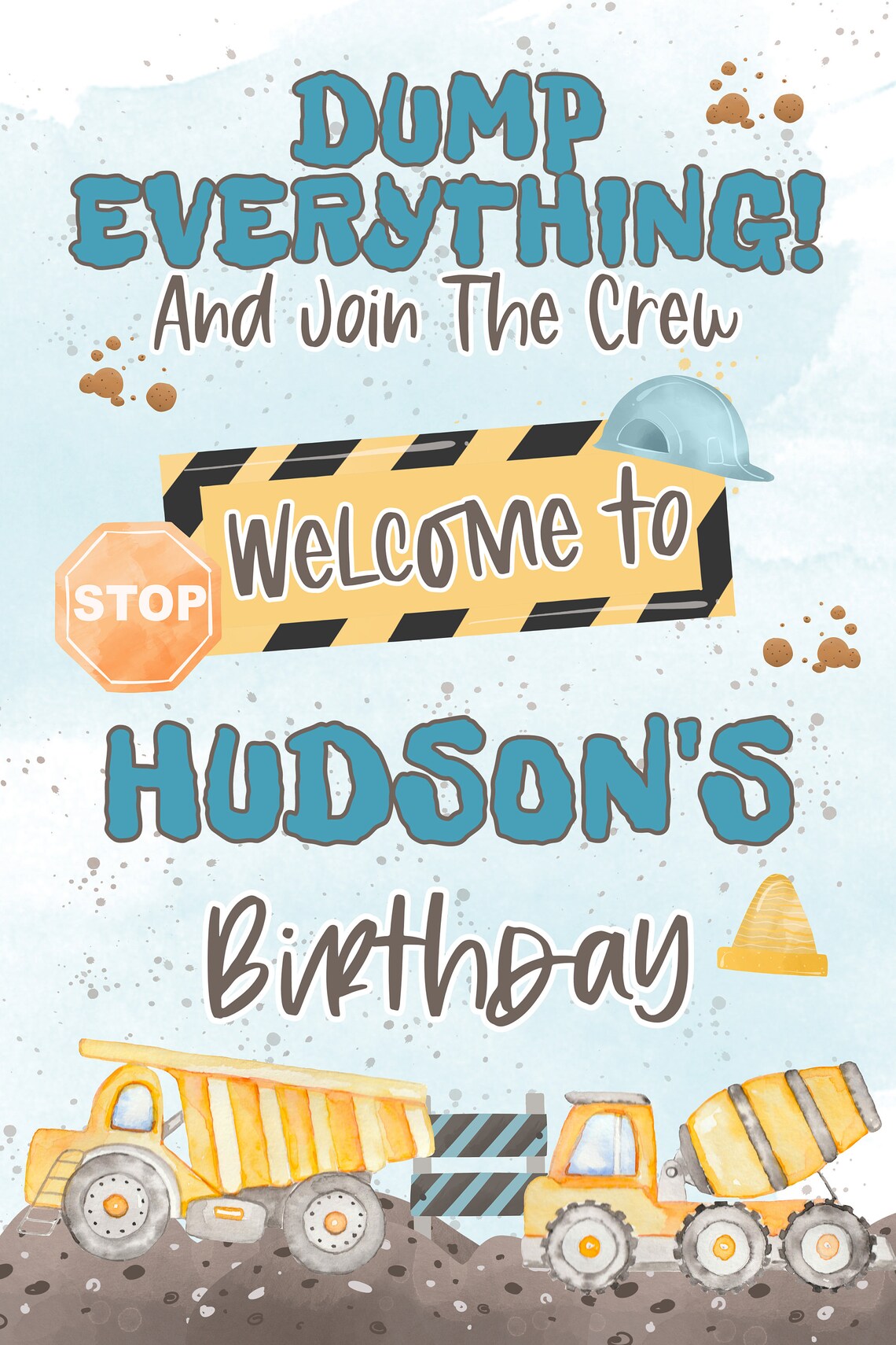 EDITABLE Construction Party Welcome Sign Construction Party - Etsy
