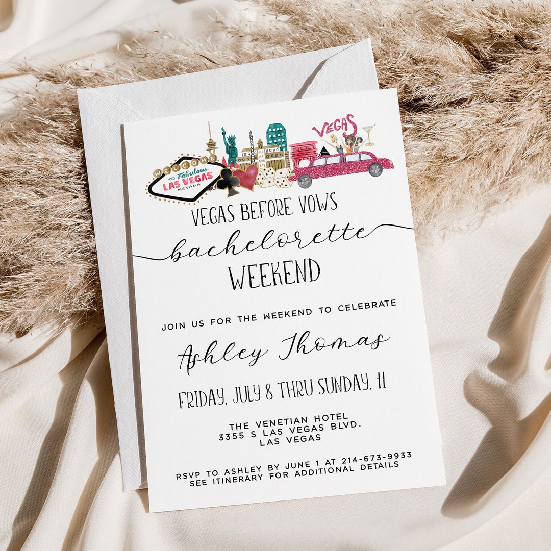 Las Vegas Bachelorette Weekend Invitation Template, Printable Hen Party ...