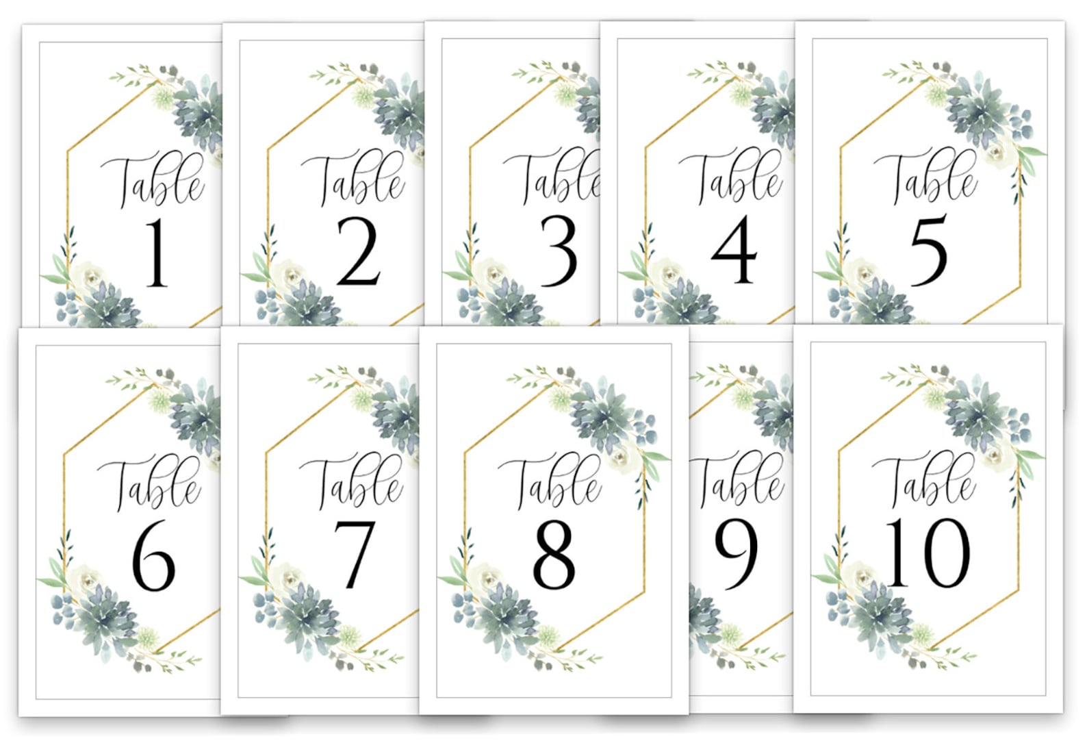 Printable Table Numbers and Reserve Signs Template Dusty Blue - Etsy