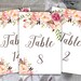 Table Numbers Printable Table Numbers Template 1-30 Floral - Etsy