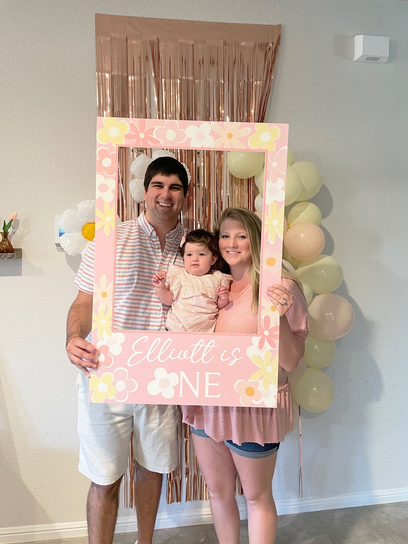 Daisy Photo Prop Frame Template First Birthday Party Photo - Etsy