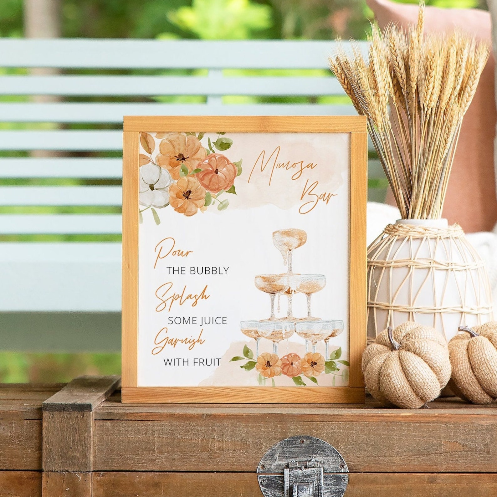 Pumpkin Mimosa Sign Download Pumpkin Bridal Shower Mimosa - Etsy