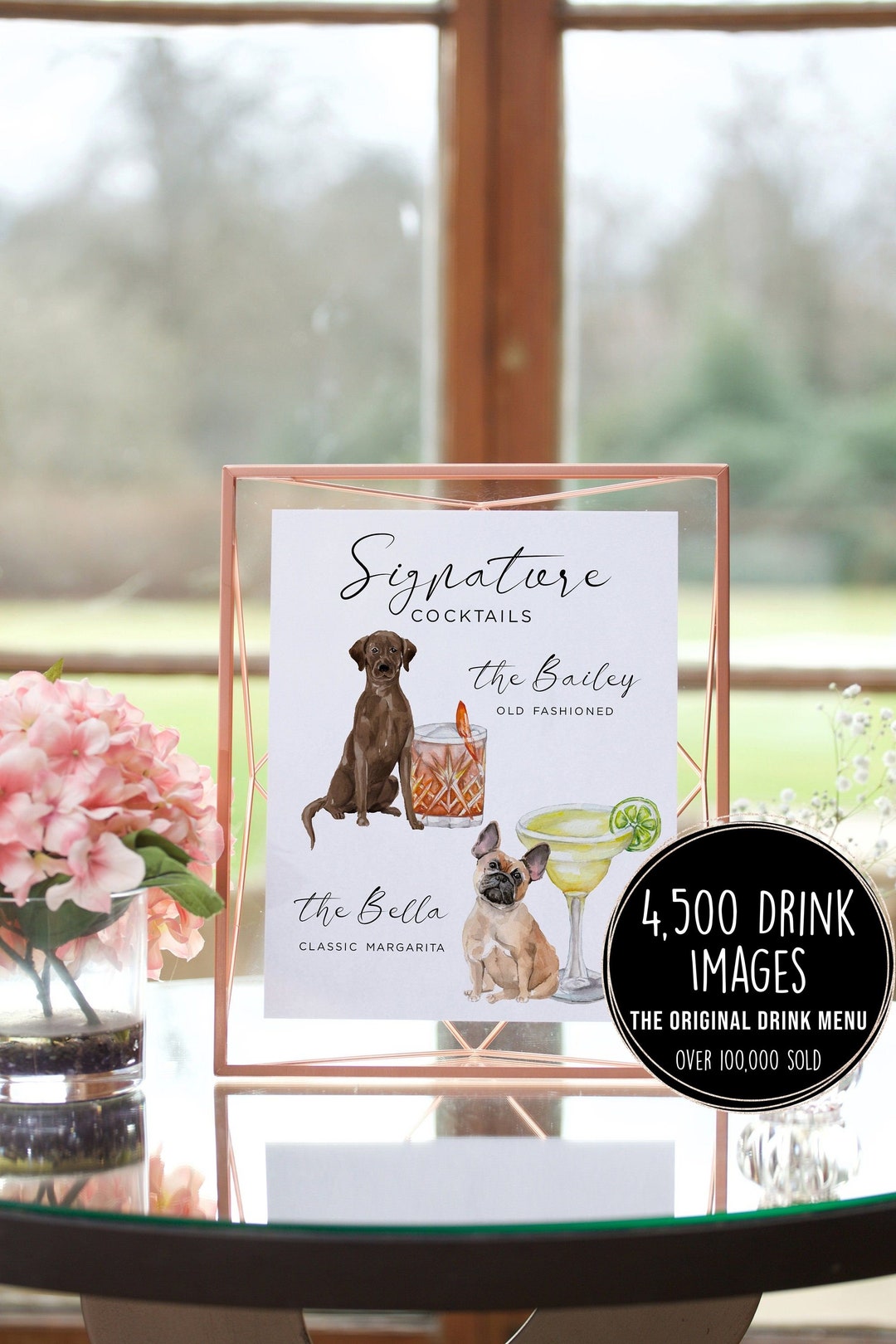 Signature Drink Sign With Pet, Minimalist Pet Drink Sign Wedding ...