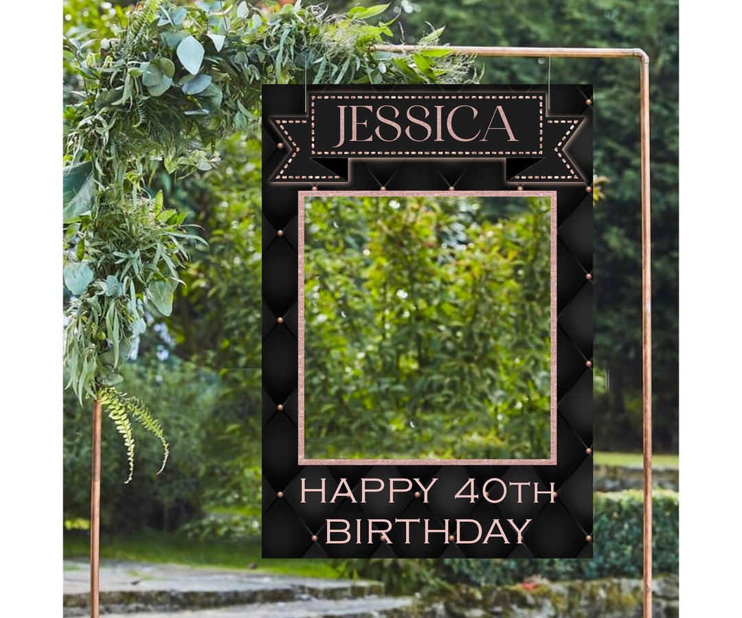Birthday Photo Prop Frame Printed, Ready-to-use Art Deco Party Decor ...