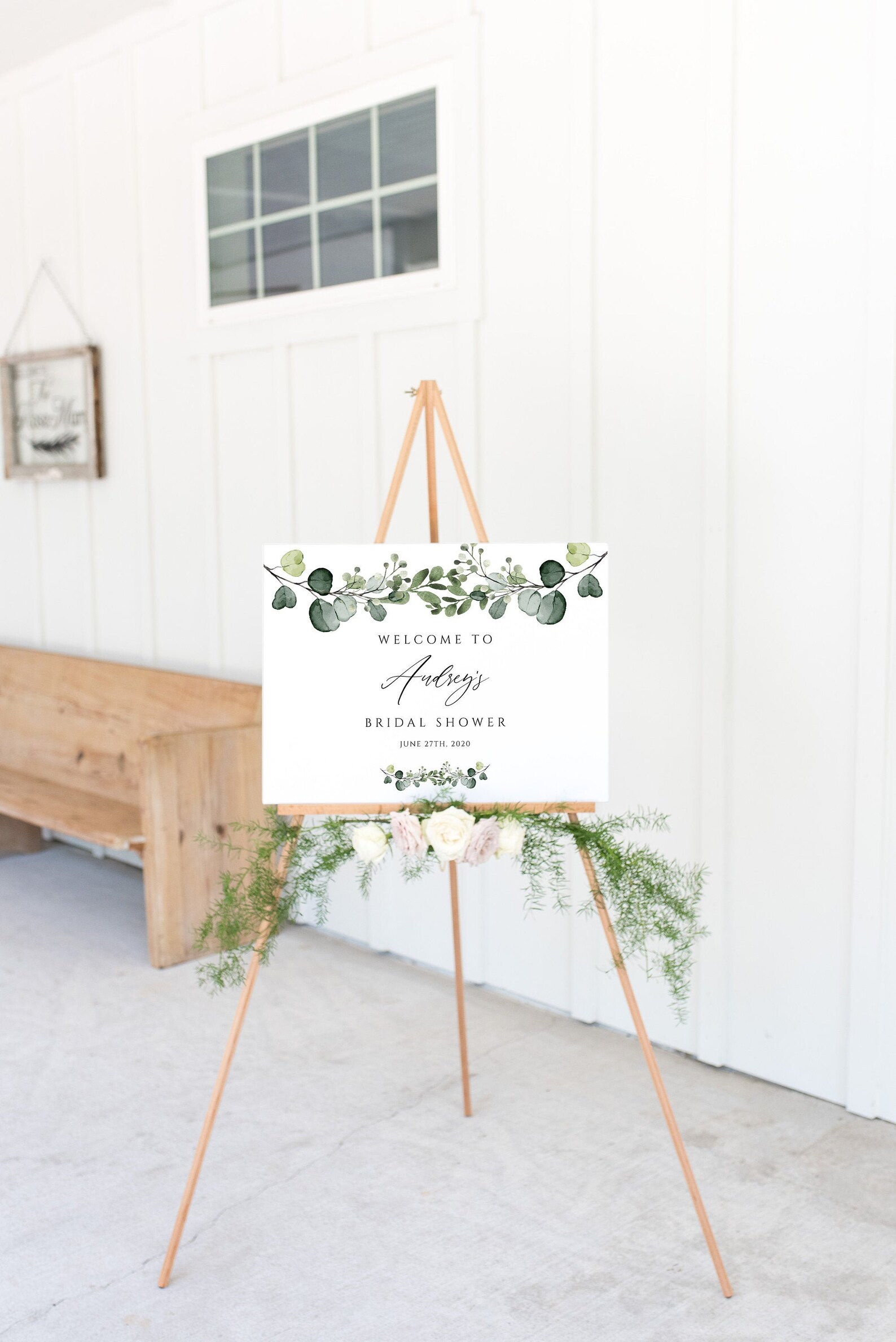Eucalyptus Welcome Sign Template Bridal Shower / Hen Party / - Etsy