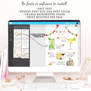 Fiesta Bar Menu Template: Cinco De Mayo Cocktail Sign (editable) - Etsy