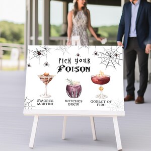 Halloween Bar Menu Printable: Signature Cocktail Sign Template - Etsy