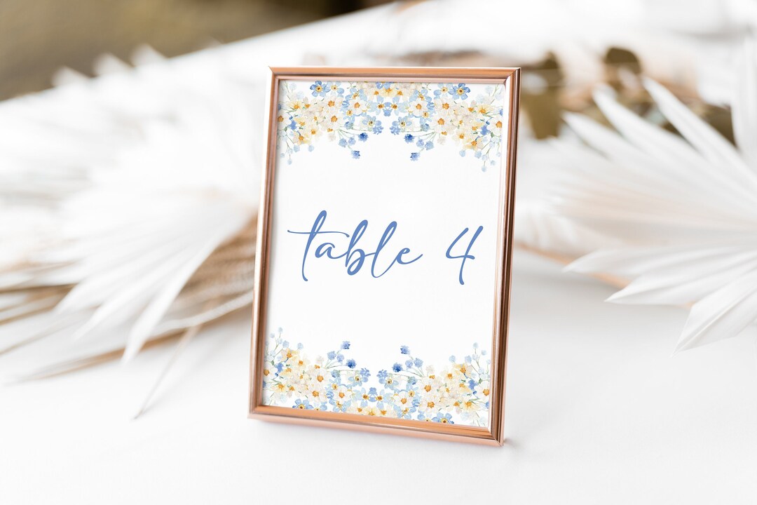 Something Blue Before I Do Table Numbers Printable Template, DIY ...