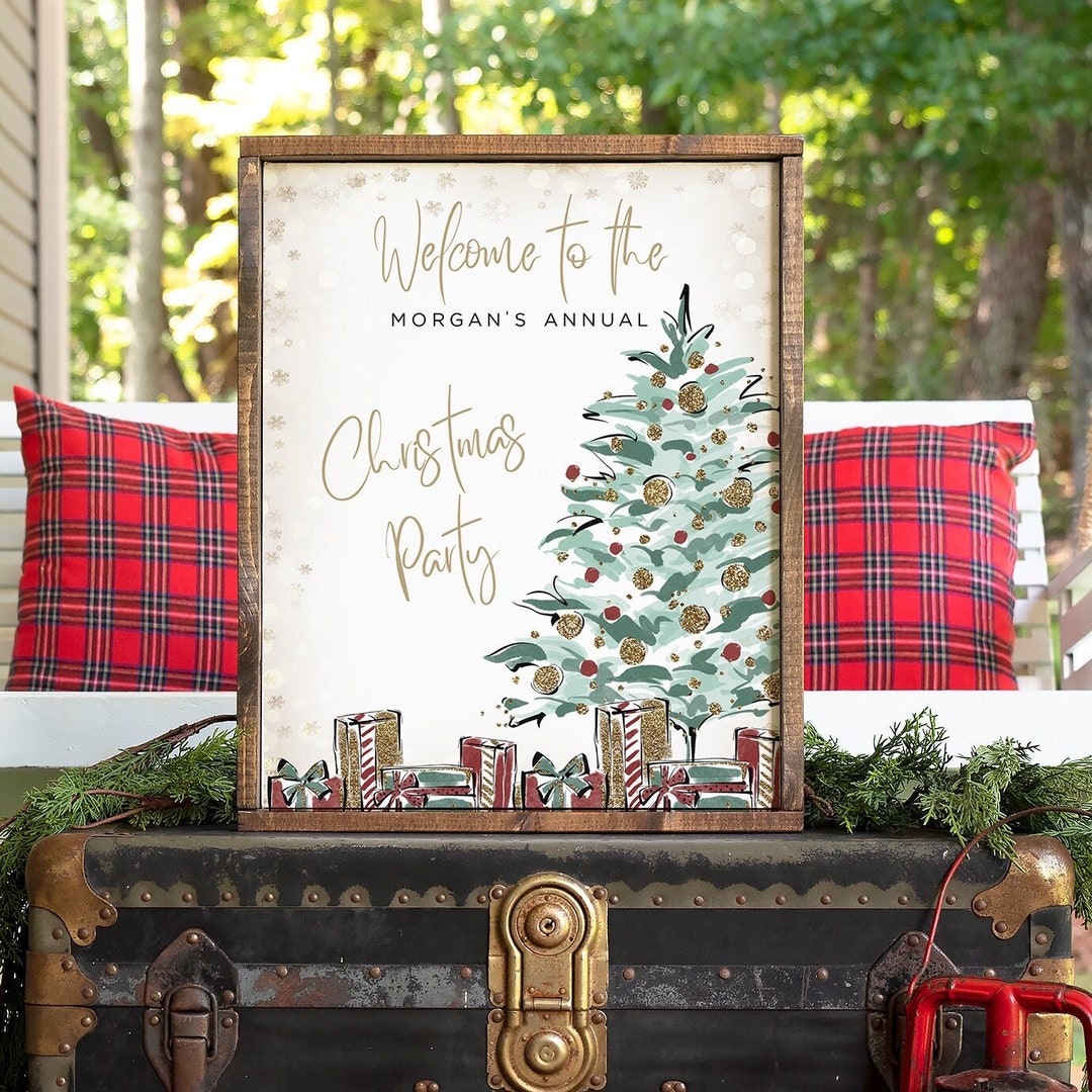 Christmas Party Welcome Sign Template, Holiday Party Welcome Sign ...