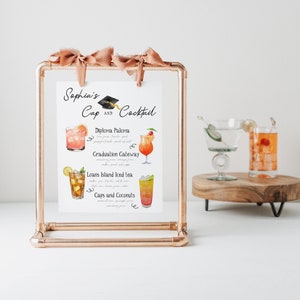 Graduation Signature Drink Template, Graduation Party Cocktail Sign ...