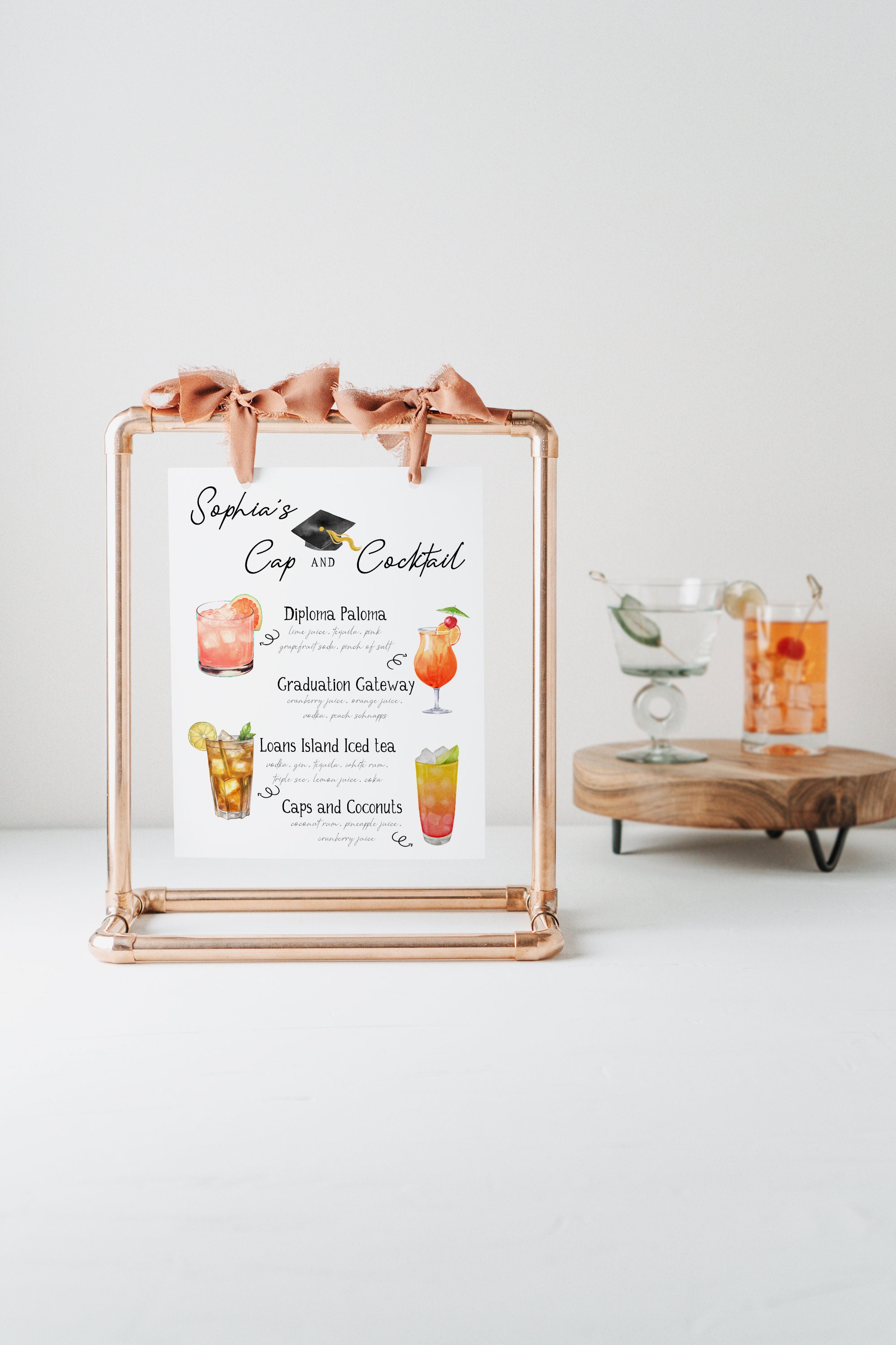 Graduation Signature Drink Template, Graduation Party Cocktail Sign ...