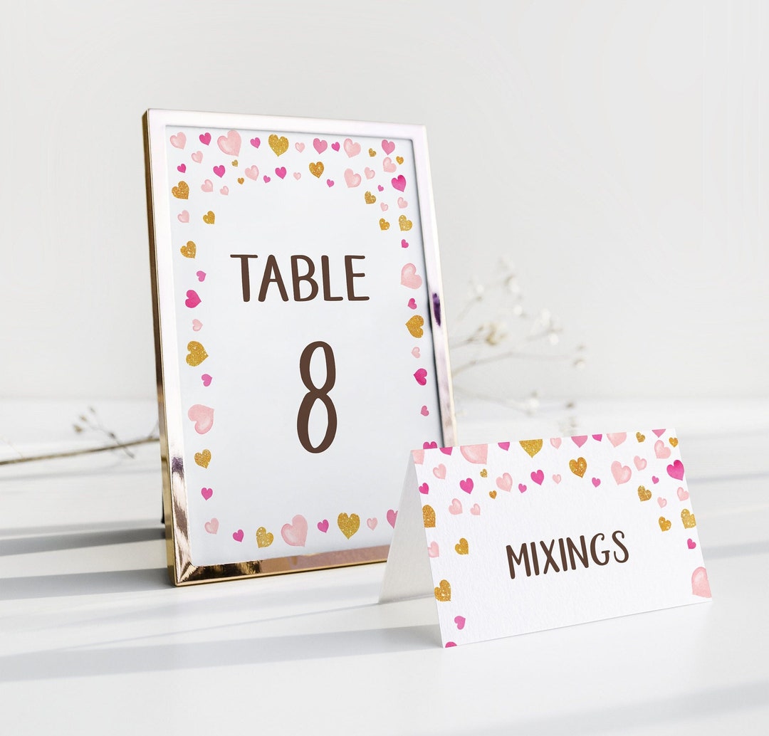 Valentines Table Number & Place Card Template (digital Download) - Etsy