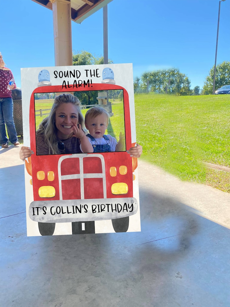 Fire Truck Photo Prop Frame Template, Child's Birthday Party Photo Prop ...