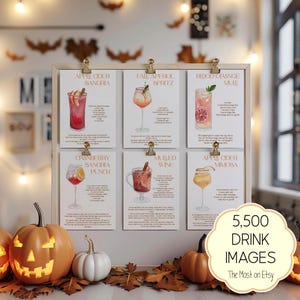 Autumn Cocktail Recipe Cards Template: DIY Fall Party Recipes ...
