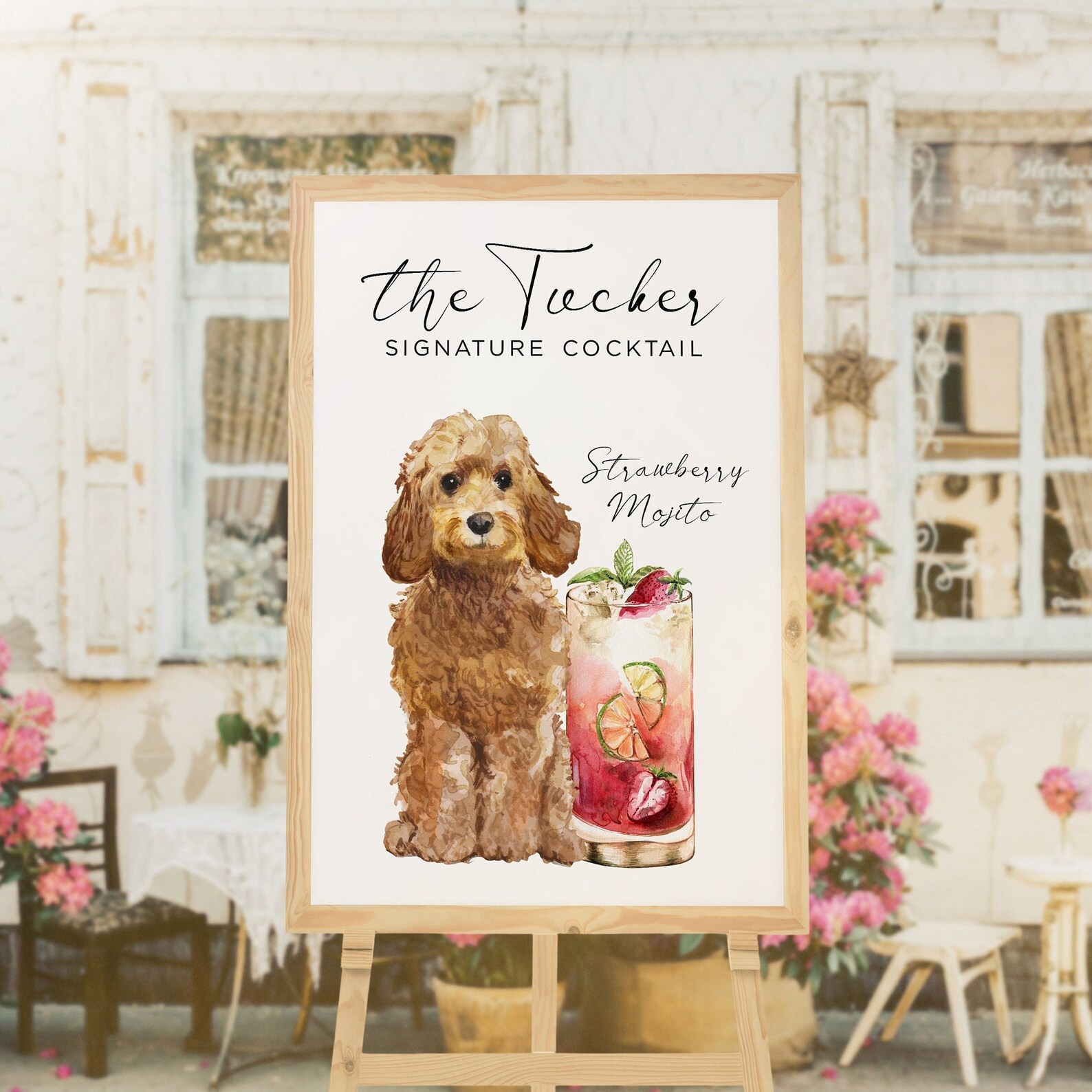 Signature Drink Sign With Pet Minimalist Pet Drink Sign - Etsy