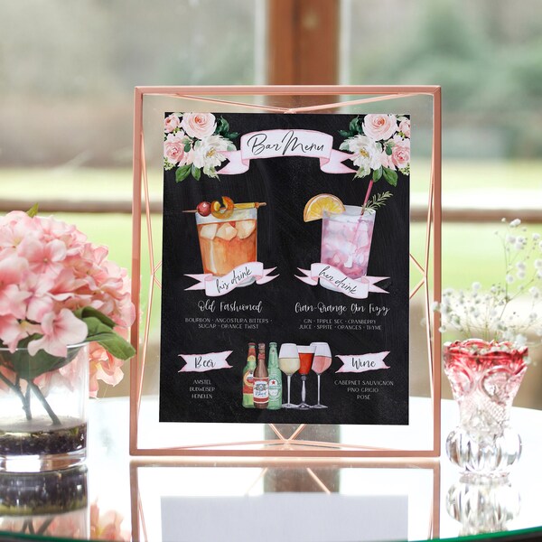 Chalkboard Bar Menu - Etsy