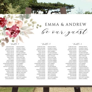 Printable Seating Chart Long Table, Banquet Seating Chart Template ...