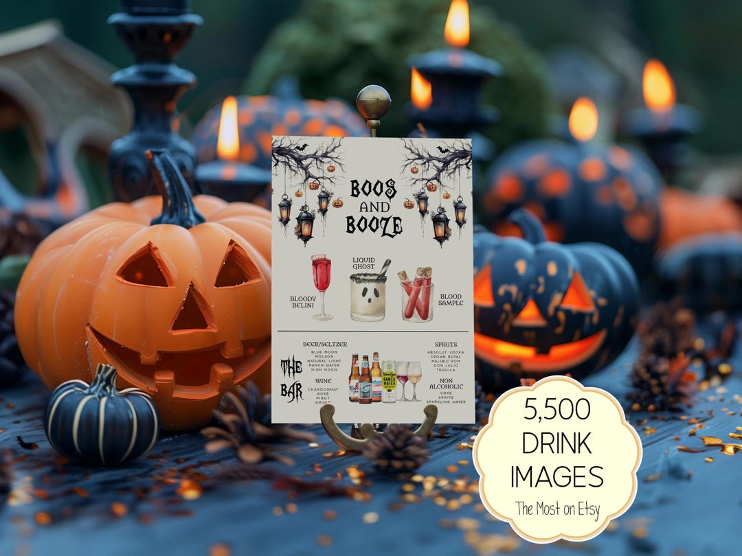 Halloween Bar Menu Printable: Signature Cocktails Template (digital ...
