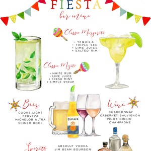 Fiesta Bar Menu Template: Cinco De Mayo Cocktail Sign (editable) - Etsy