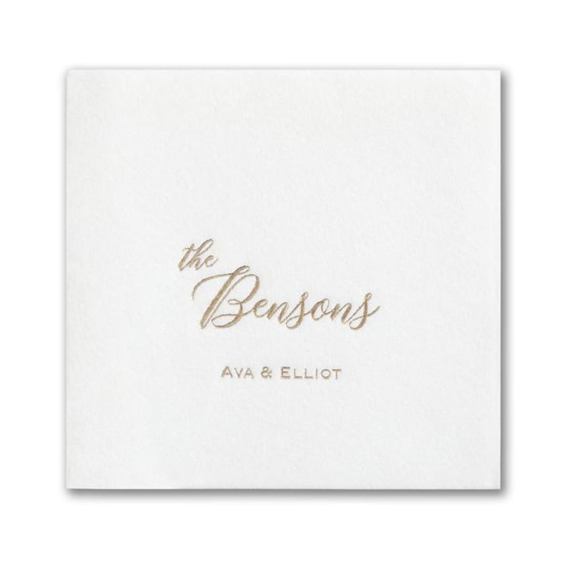 Personalized Foil Wedding Cocktail Napkins: Monogrammed Reception Decor ...