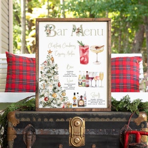 Christmas Drinks Sign, Christmas Bar Menu Template, Printable Holiday ...