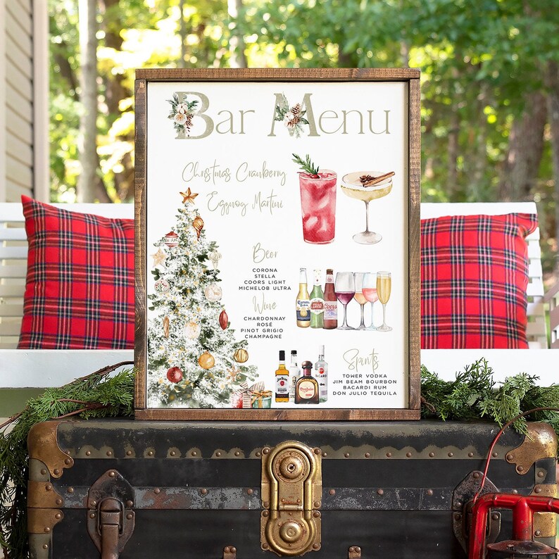 Christmas Drinks Sign Christmas Bar Menu Template Printable - Etsy