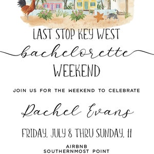 Key West Bachelorette Weekend Itinerary + Invite Template, Editable Hen ...