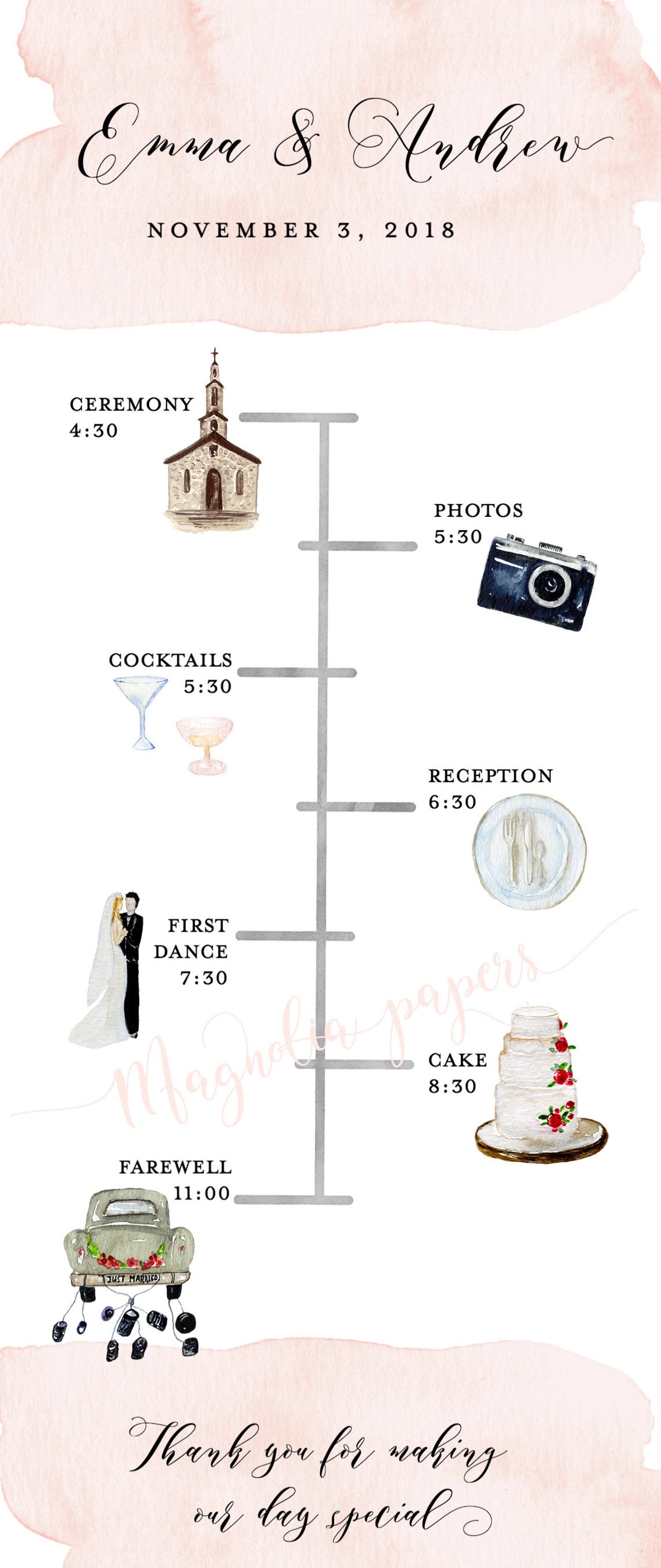 Wedding Timeline Editable Timeline Printable Wedding - Etsy