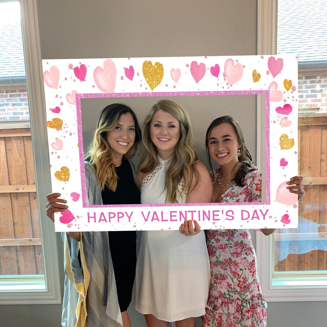 Valentines Day Photo Prop Frame Printable Template, Valentines Party ...