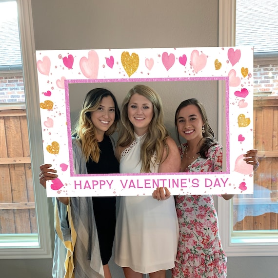 Valentines Day Photo Prop Frame Printable Template, Valentines Party ...