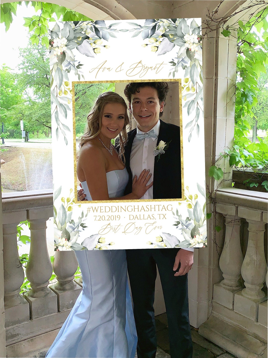 Photo Prop Frame Printable Template, Greenery Wedding / Bridal Shower ...